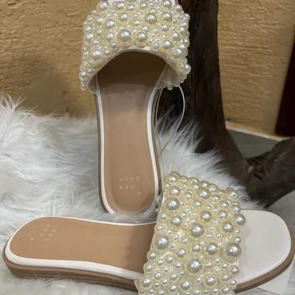 a new day | Shoes | Sandals Shoes Elegant Pearl Embellished Slide ...